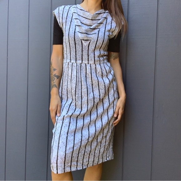 Vintage | Dresses | Vintage Lui Jean Dore Striped Shirt Sleeve Drape ...